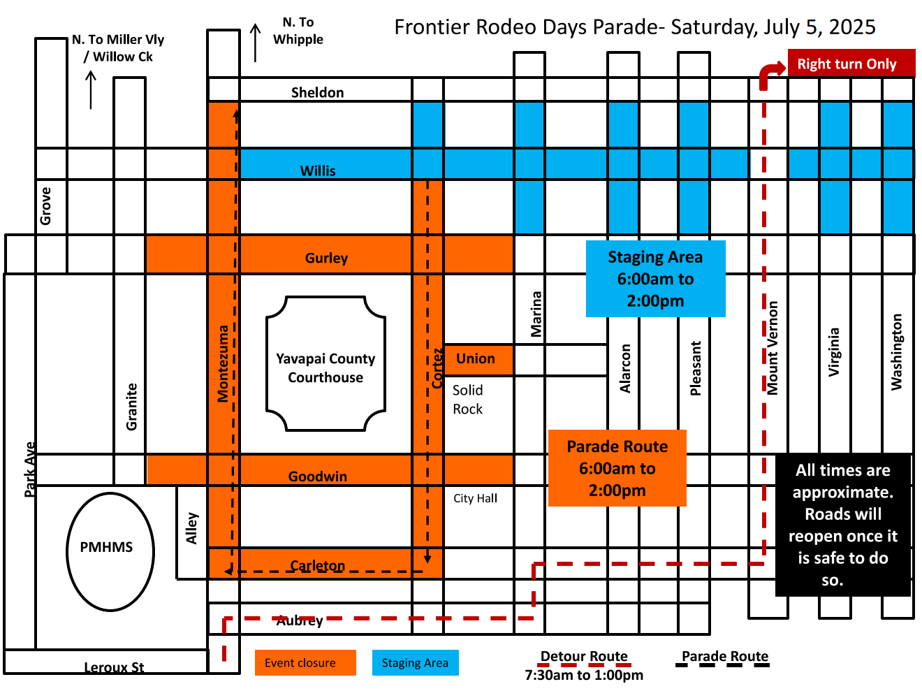 City of Prescott Street Closure Details for Downtown Prescott 2025 ...