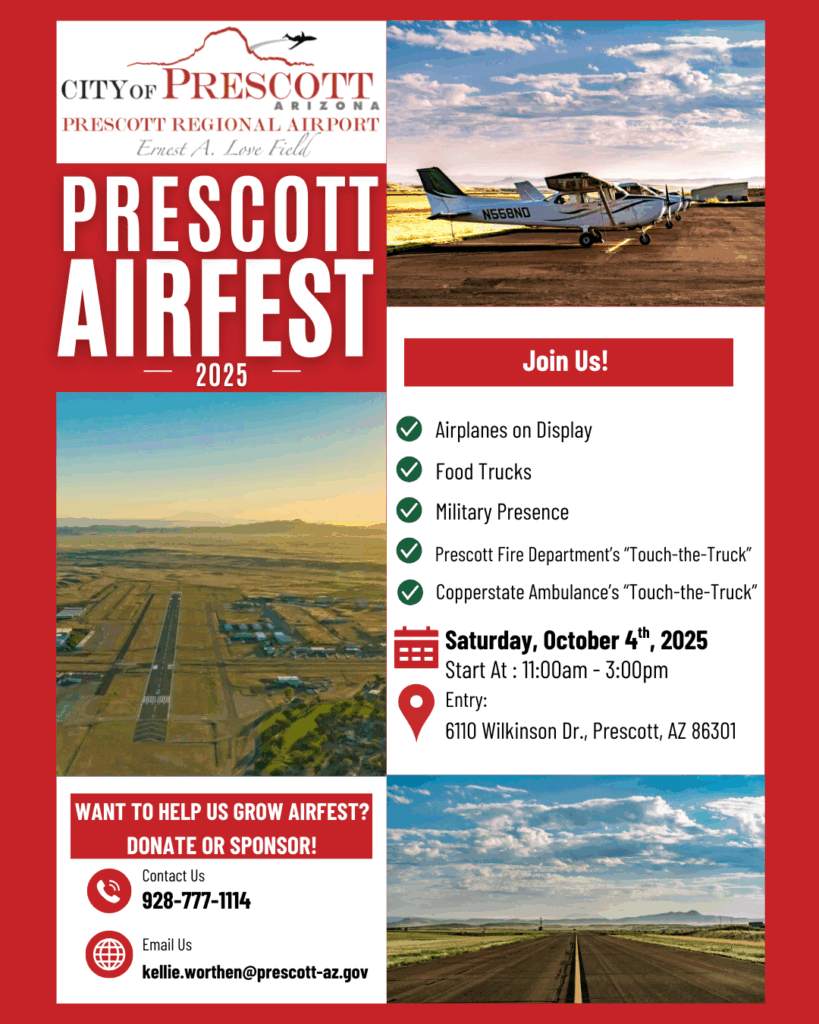 Prescott Regional Airport to Host Prescott AirFest 2025 Celebrating Aviation, Community, and ...